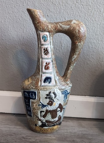 Garnier Vintage Decanter Bottle Egyptian Pitcher Stone Look Made In ...