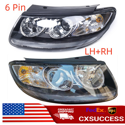 6 Pin Headlight Left & Right Side For Hyundai Santa Fe Headlamp Sets ...