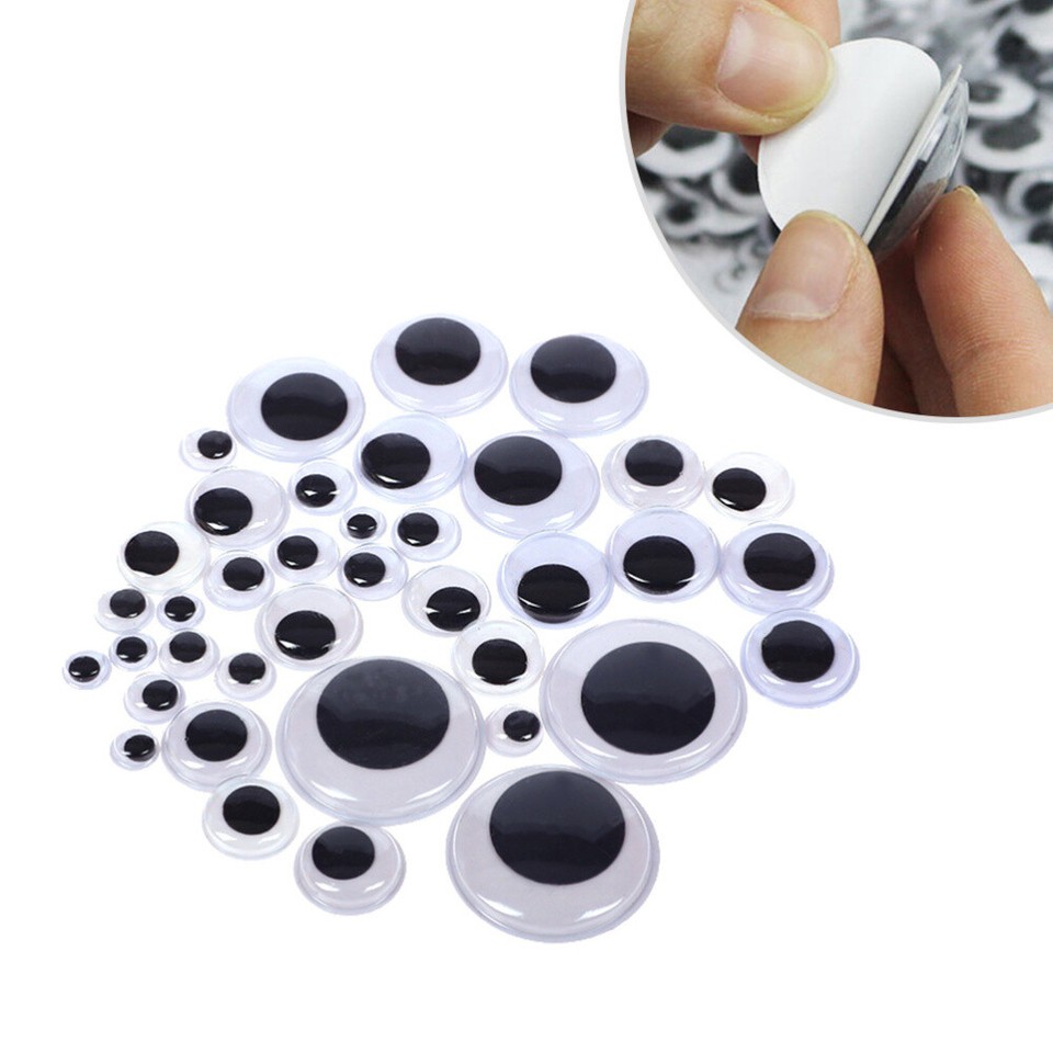 100 Pcs Plastic Eye Sticker Wobbly Eyes Wiggle Eyes Paste On Eyes ...