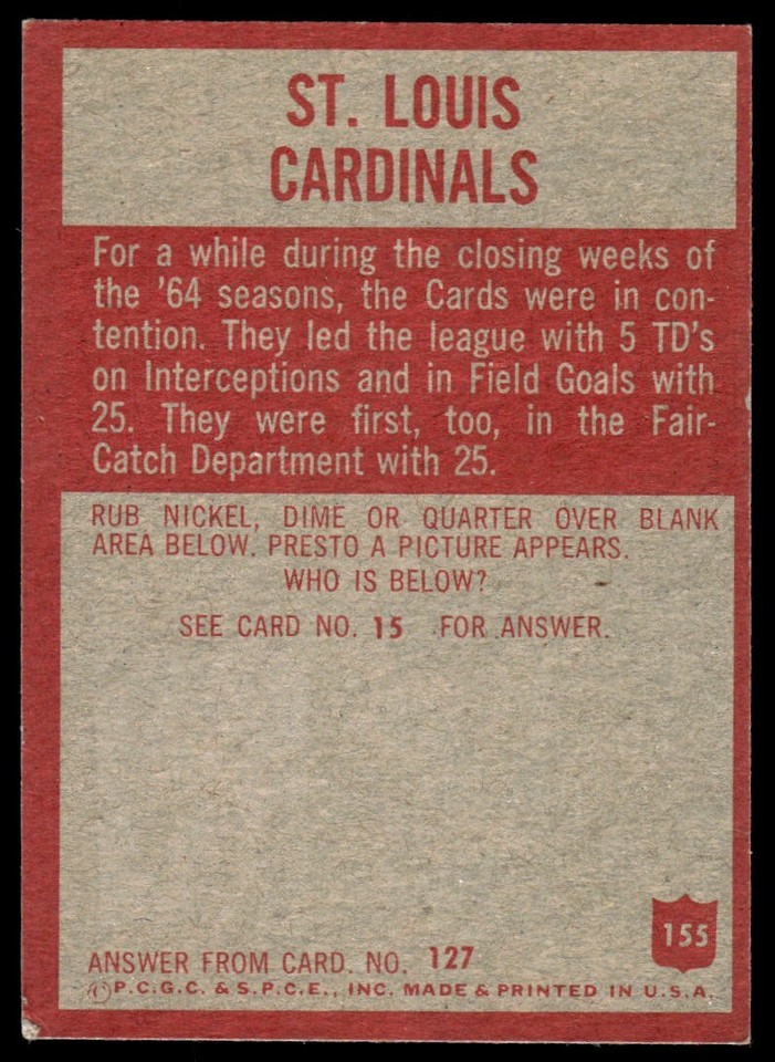 1965 Philadelphia St. Louis Cardinals St. Louis Cardinals #155 | eBay