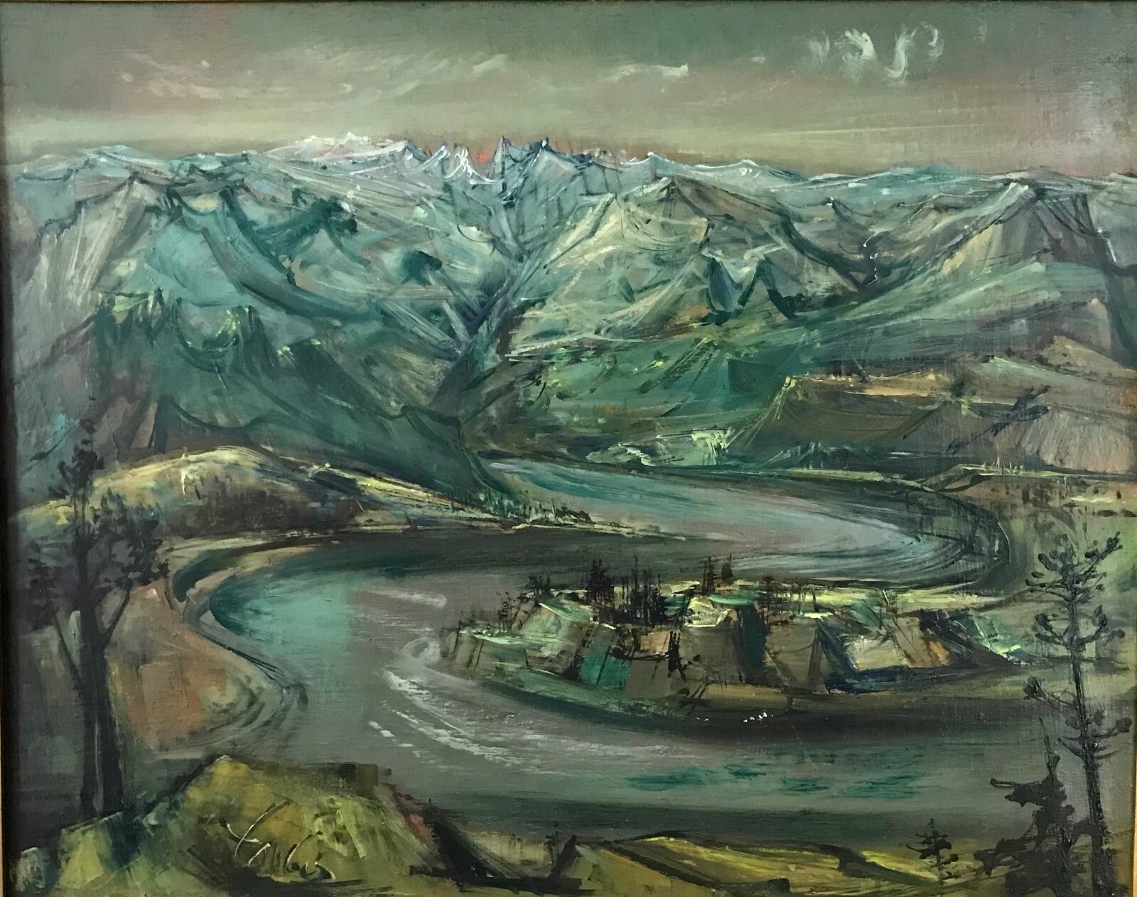 Frederic Taubes The Riverbend Oil on Canvas | eBay