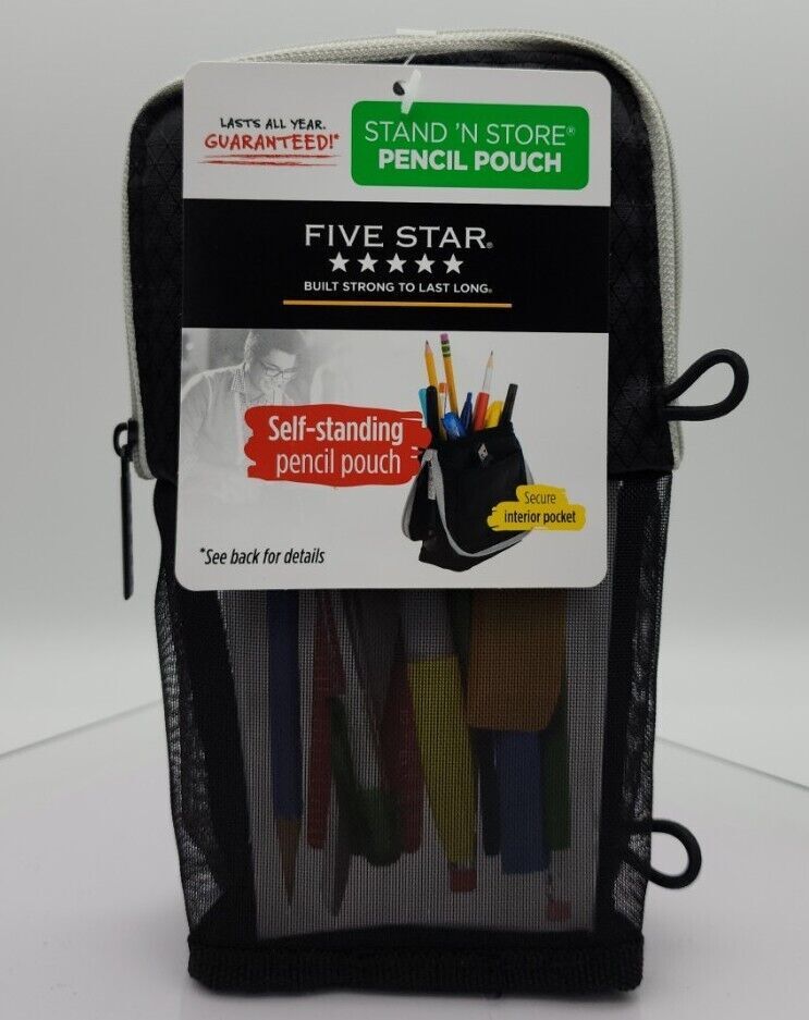 Mead Five Star Stand ‘N Store Pencil Pouch Case Holds Ink Pens Scissors ...