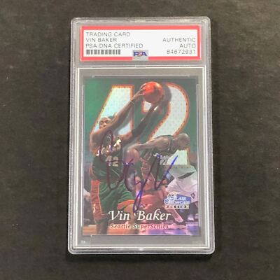 1998-99 Flair Showcase #2 Vin Baker Signed Card AUTO PSA/DNA Slabbed ...