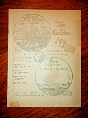 1927 #217 Golden Age Magazine Original Watchtower Jehovah VG condition ...