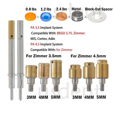 Overdenture Attachment Abutment Male Cap Tool fit Zimmer Removable PAØ3 ...