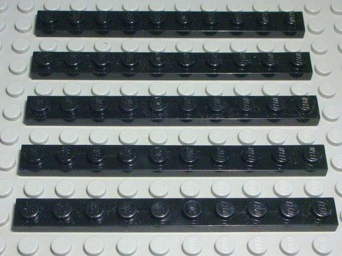 LEGO Plate 1x10 Black 5 Piece (1184) | eBay