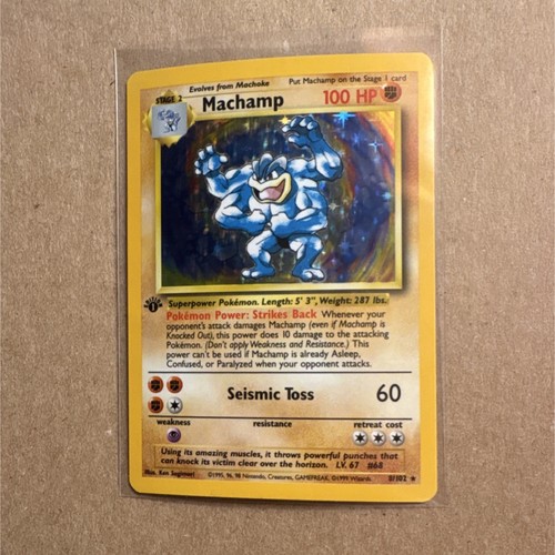 Pokémon Machamp Base Set 8/102 Holo Rare 100 HP Fighting 1999 Vintage ...