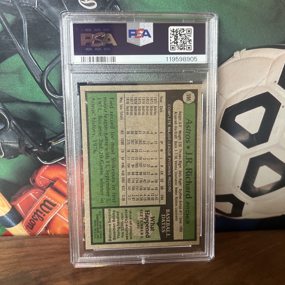 1979 Topps Baseball #590 J.R. Richard PSA 8 New Case Looks Mint | eBay