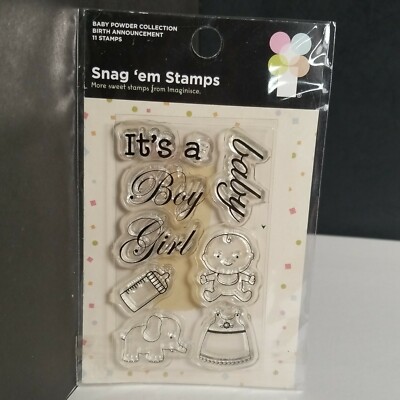 Imaginisce Snag'em Stamp Baby Birth Announcement Boy Girl Scrapbooking ...