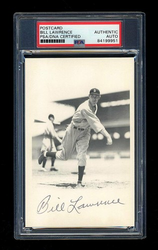 BILL LAWRENCE SIGNED GEORGE BRACE POSTCARD PHOTO PSA/DNA 1932 DETROIT ...