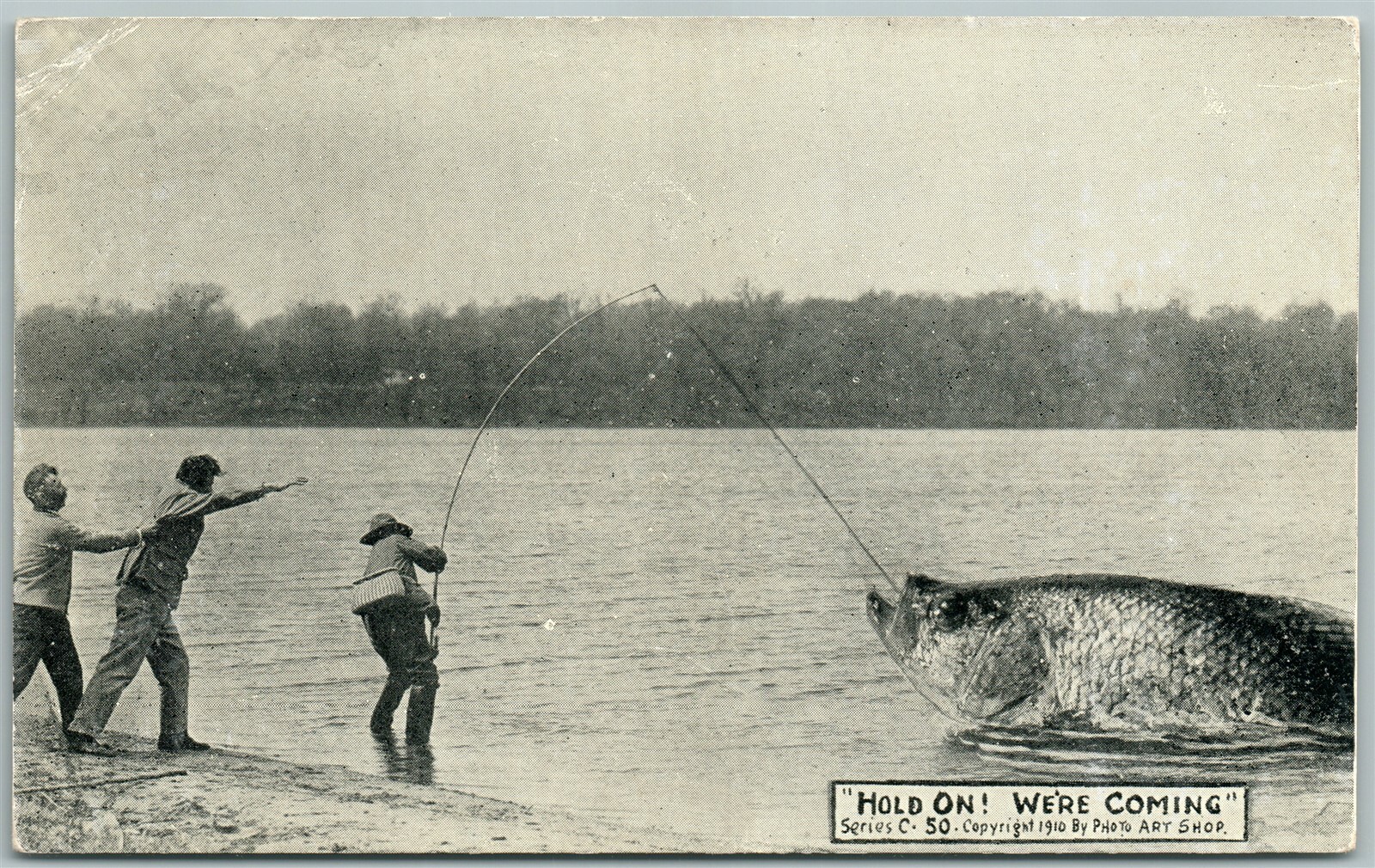 EXAGGERATED FISHING 1910 ANTIQUE POSTCARD | eBay
