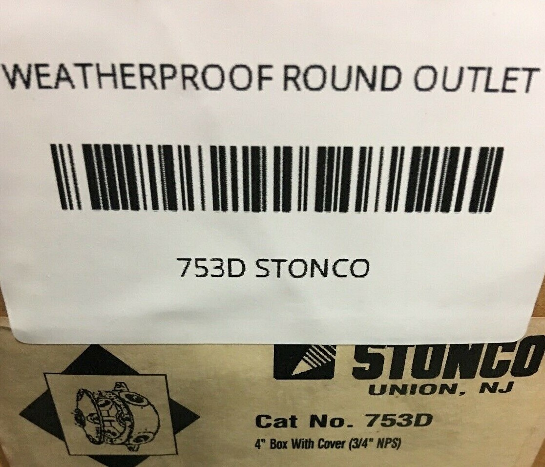 753D STONCO WEATHERPROOF ROUND OUTLET BOX DIE CAST ALUMINUM 0.75 IN ...
