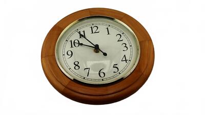 Wooden 9inch Wide Wall Clock Silent | eBay
