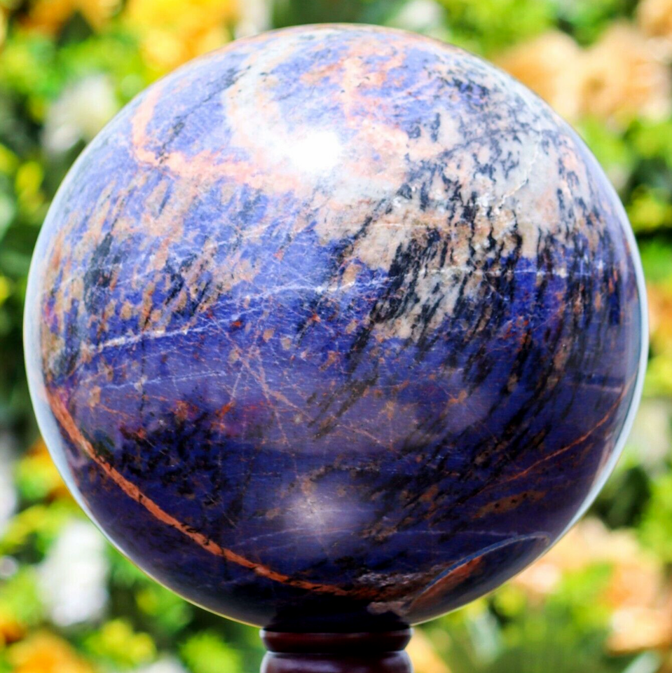 225MM Blue Sodalite Sphere Healing Crystal Chakra Balance Energy ...