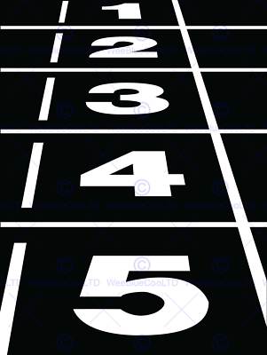SPORT ILLUSTRATION ATHLETICS TRACK FIELD STARTING BLOCK LANE ART PRINT ...