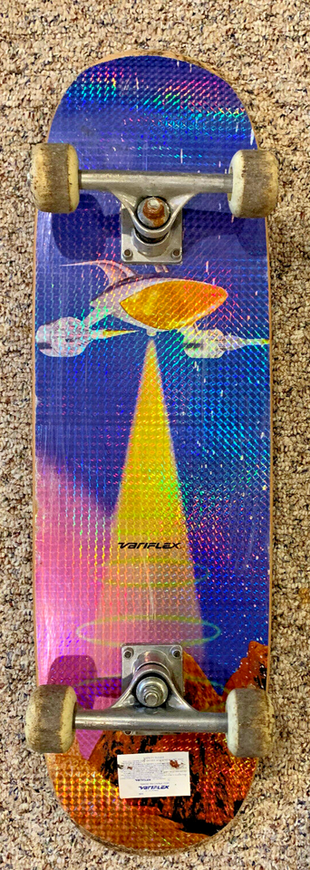 VTG Variflex Skateboard Star Ship Spaceship Holographic Design 8 x 28 ...