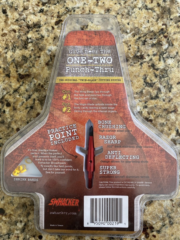 New Hunting 3 pack Swhacker Crossbow Archery Bow Broadheads 100 gr. 1. ...