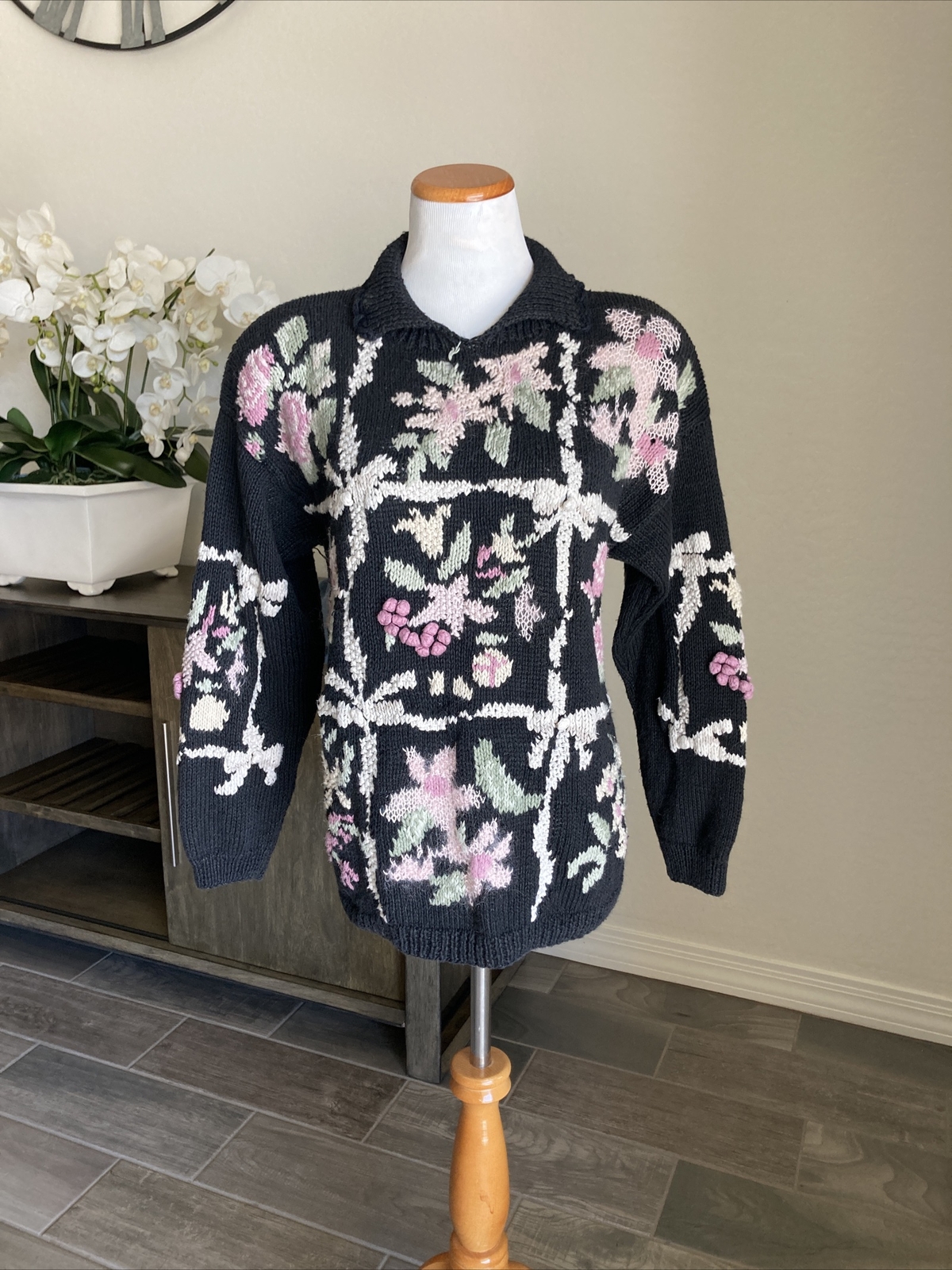 Vintage Jennifer Reed Knitted Sweater Medium 3D 1980’s - Gem