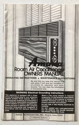 AMANA Room Air Conditioner Owners Manual - Operating instructions ...