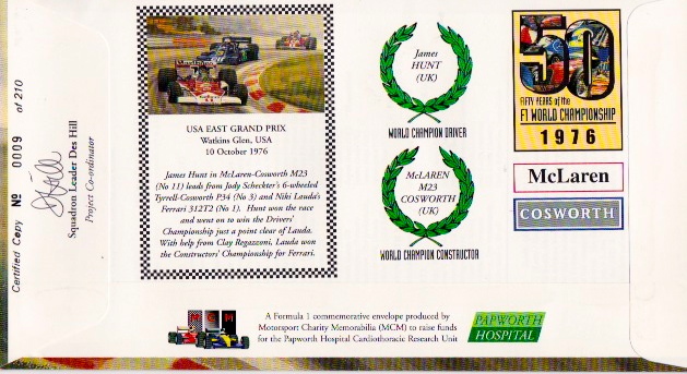 IAN SCHECKTER 1976 AUTOGRAPHED LIMITED EDITION McLAREN M23 FIRST DAY ...