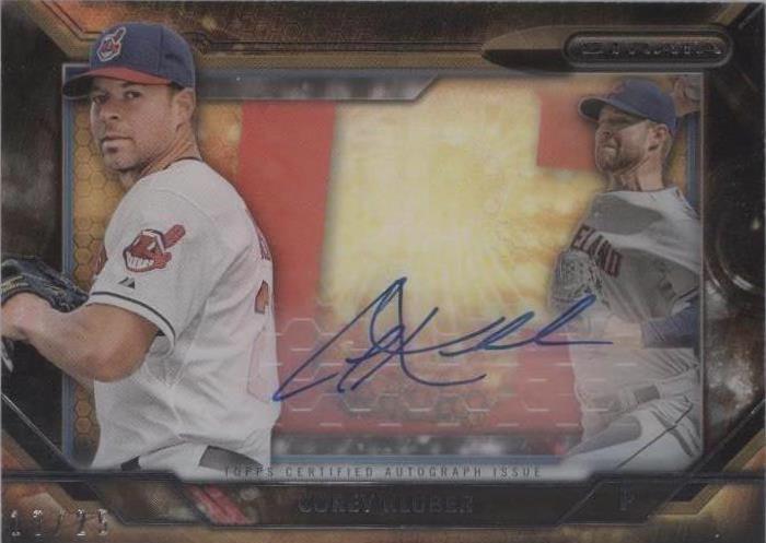 2015 Topps Strata - Shadowbox Signatures Corey Kluber #SS-CK Gold /25 ...