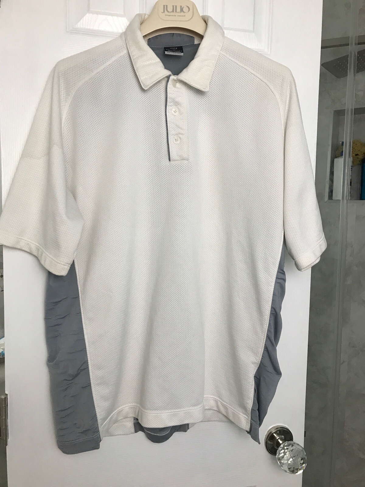 NIKE SPHERE REACT Mens Golf Polo Shirt sz Large White… - Gem