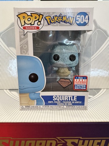 Funko Pop SQUIRTLE Diamond Pokemon #504 - 2021 Summer Virtual Funkon ...