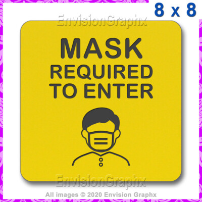 Social Distancing - MASK Required to Enter - Lobby Wall Sign Notice ...