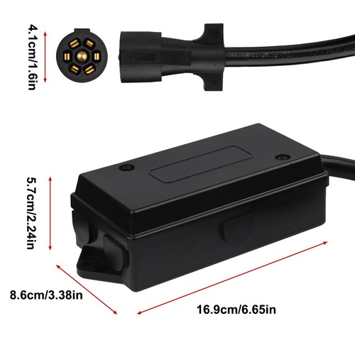 4ft 8ft Trailer Cord 7 Way Plug 7-Pole Inline Junction Box Wiring ...