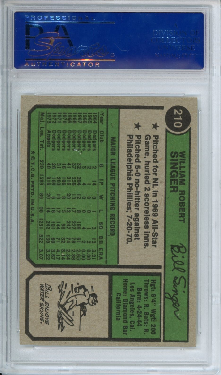 1974 Topps - #210 Bill Singer for sale online | eBay