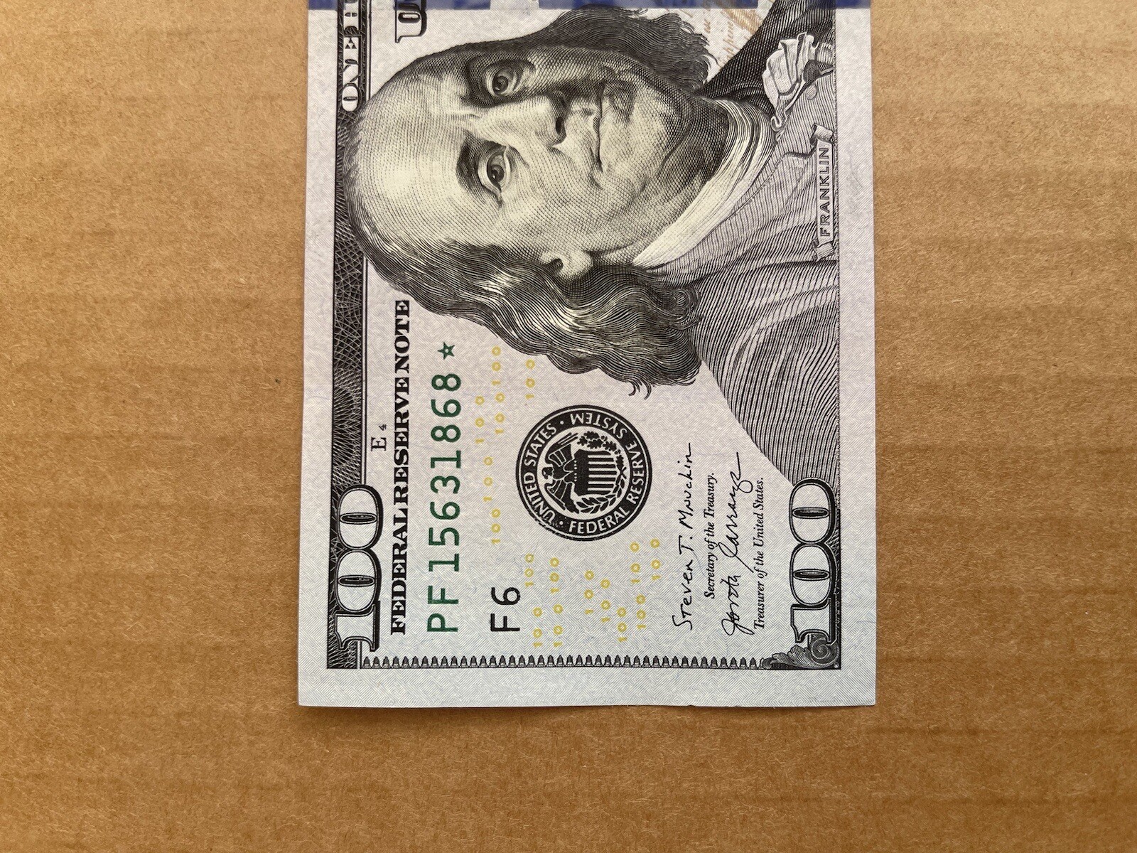 $100 One Hundred Dollar 2017 A Bill Star Note Fancy Serial Number PF ...