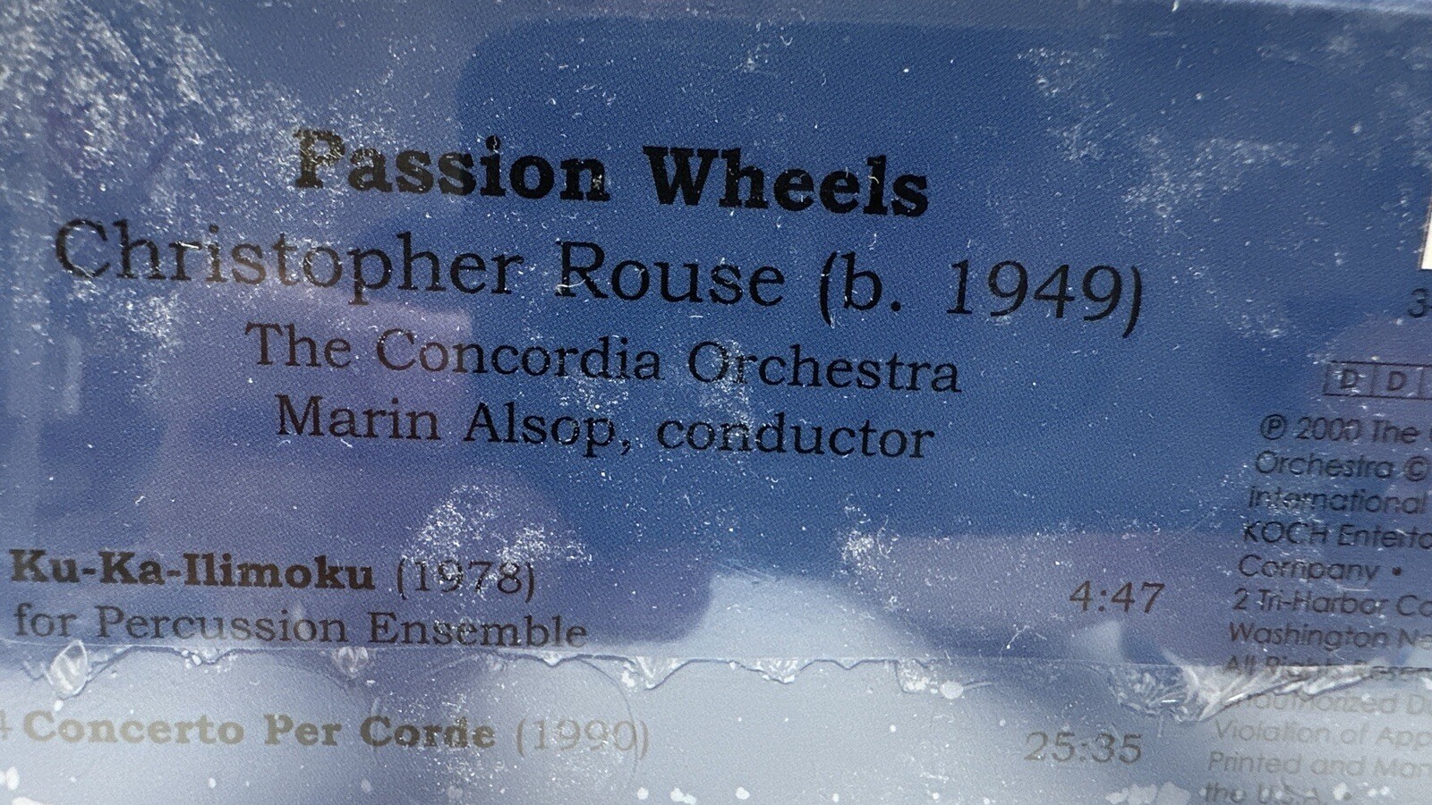 Christopher Rouse: Concerto per Corde; Passion Wheels; Ku-Ka-Ilimoku ...