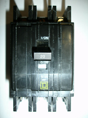 NEW Square D QOUQ320 Feed Through 20 amp Din rail mount Circuit Breaker ...