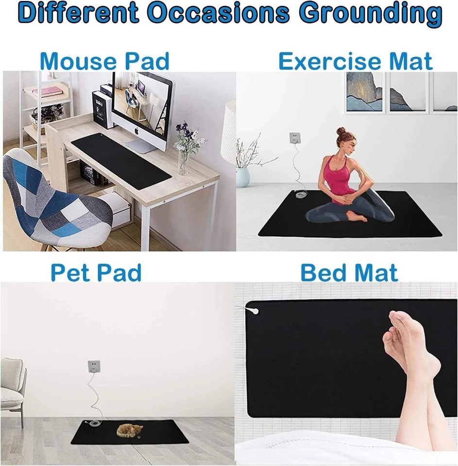 2x Grounding Mat Kits (60x33cm) + 2x Dual Port UK Plugs - Complete ...