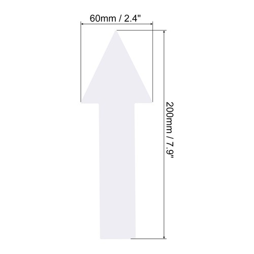 8x2" Arrow Sticker Directional Sign PVC Adhesive Floor Decal, White ...