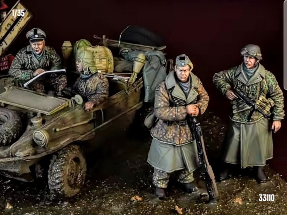 •1/35 Resin Figure German Troops Stowage Reading Map (4 Fig Set)Model ...