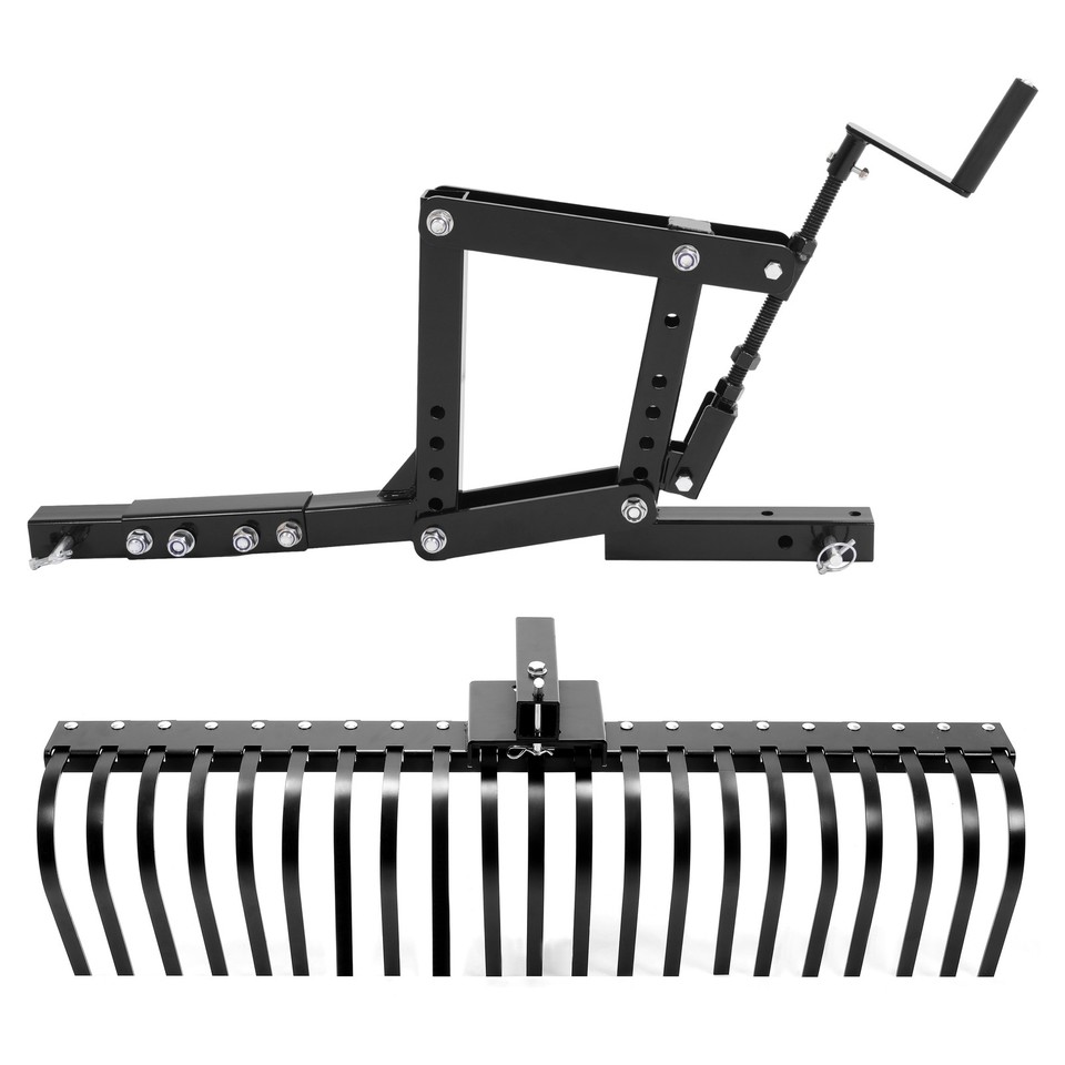 60" 1 Point Hitch Adjustable Lift Landscape Rake For ATV UTV Gravel ...