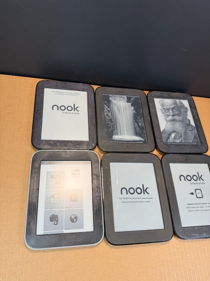Lot of 6 Barnes & Noble Nook Simple Touch E-Reader BNRV300 READ!!! | eBay