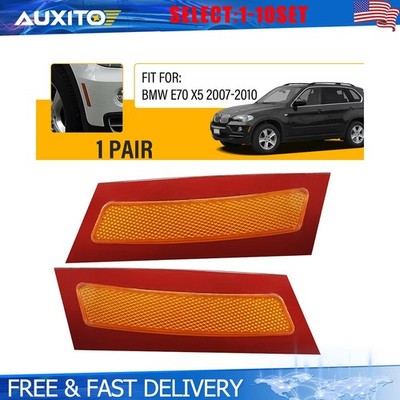 Amber Front Bumper Marker Lights Pair For BMW E70 X5 2007 2008 2009 ...