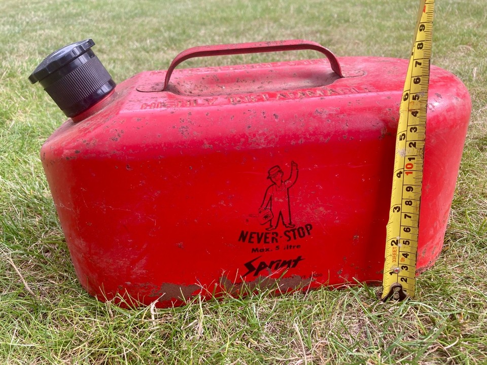 Vintage Sprint Never Stop Red Petrol Can | eBay UK