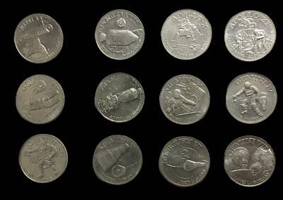 Vintage 1969 Shell Oil Man In Space Tokens Medallions - Group of 12 ...