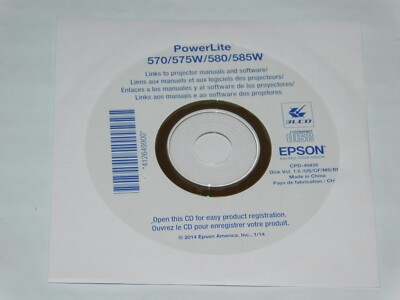 EPSON Projector Software CD ROM for PowerLite 570/575w/580/585w Free ...