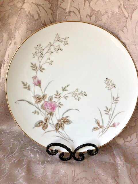 Noritake "LUISE" Pattern 10.5" Dinner Plate #5763 Pink Roses Gold Trim ...