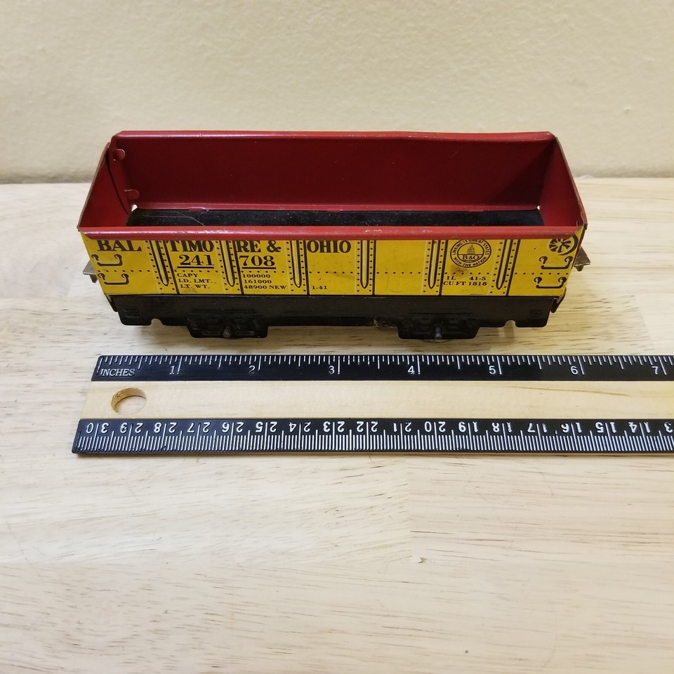 Marx O scale B&O Baltimore and Ohio #241708 gondola - litho tin ...