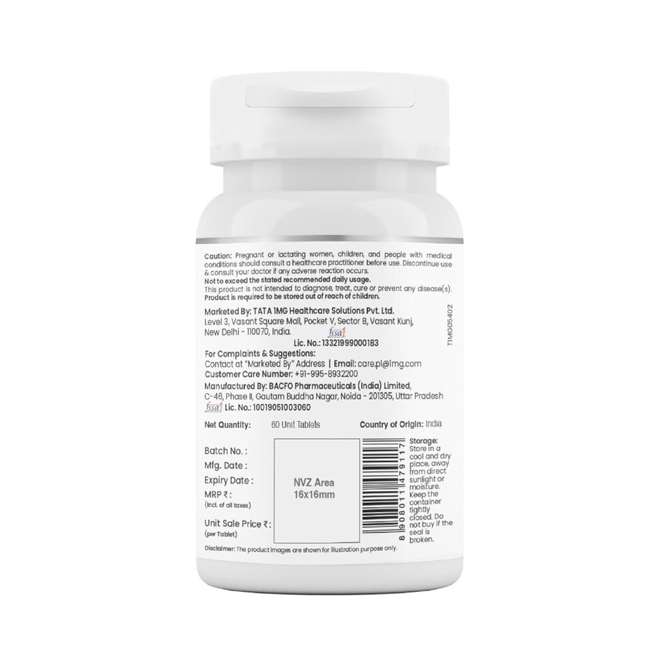 Tata 1mg Chelated Magnesium Plus Tablet with Zinc, Vitamin B6 Pack Of ...