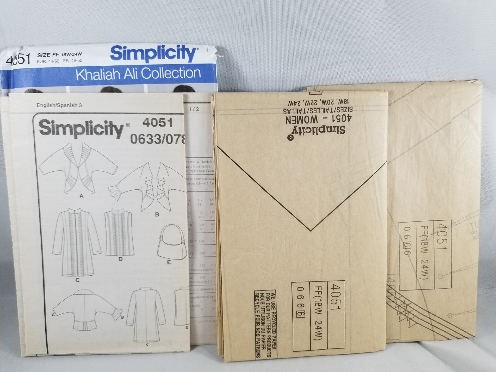 Simplicity Khaliah Ali Collection Jackets Vest Bag Pattern 4051 18W-24W ...