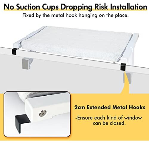 Window Sill Mount Cat Perch for Indoor Cats, One-Step Sliding X-Large ...