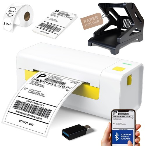 Bluetooth Thermal Shipping Label Printer for Small Business. Includes ...