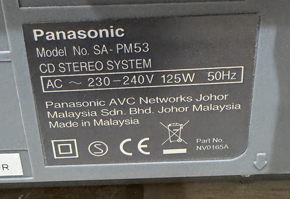Panasonic SA-PM53 Cd Stereo System 5 Disk CD, Cassette Deck, Radio ...