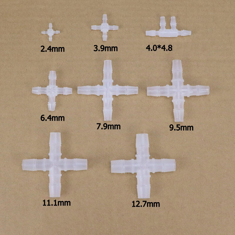 Plastic X Cross Joiner Pipe 4 Way Barbed Connector Hose Food Grade 2 ...